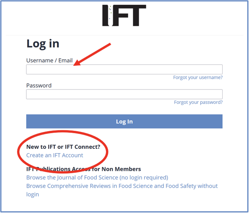 Login | Institute of Food Technologists Student Association (IFTSA)
